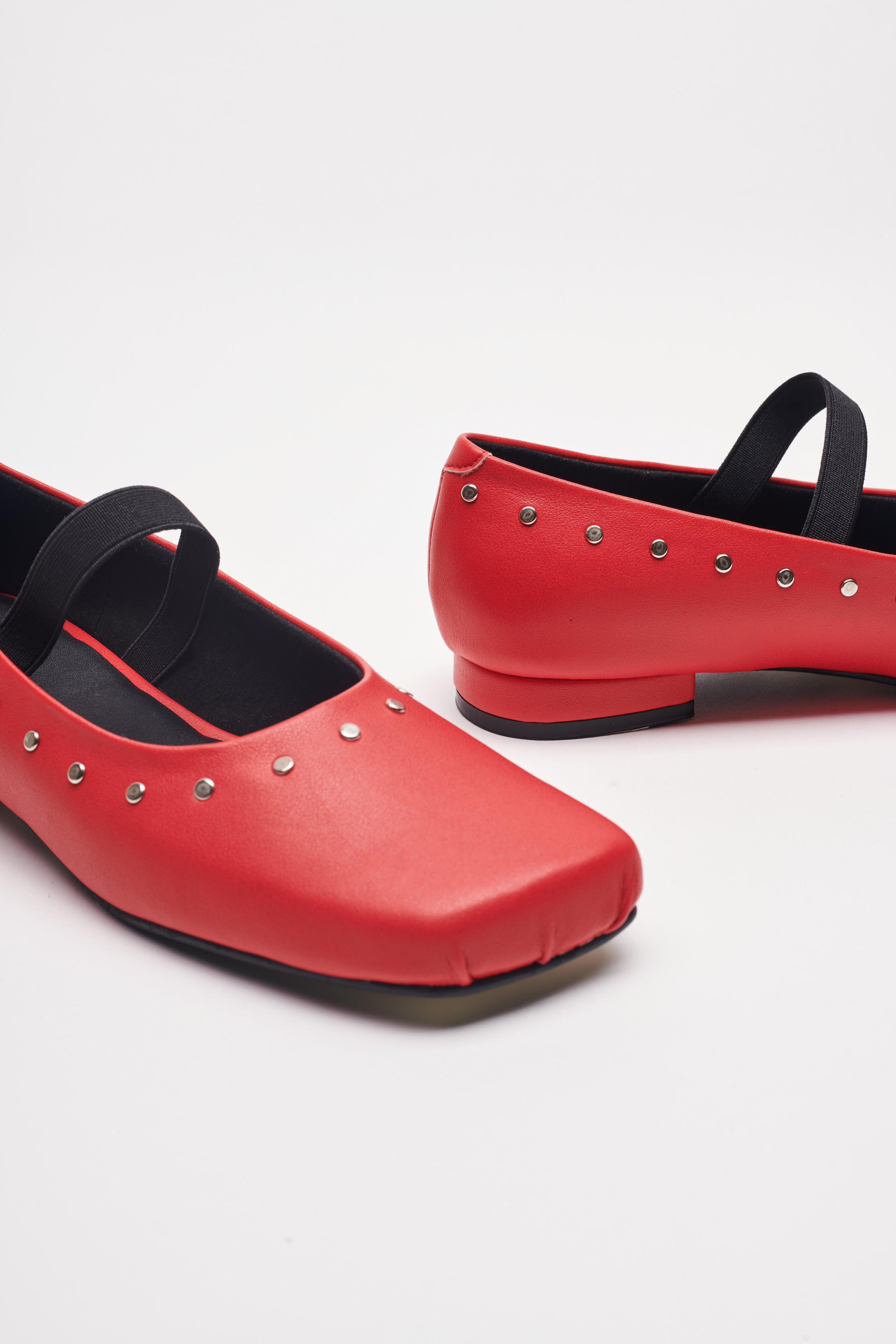Red - Studded Ballerina